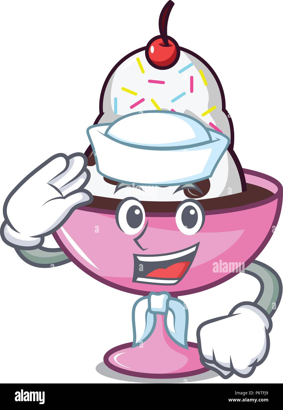 Sailor ice cream sundae character cartoon Stock Vector Image & Art - Alamy