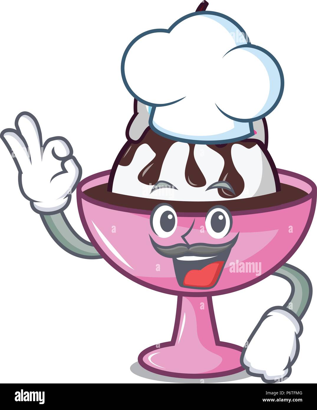 Chef ice cream sundae character cartoon Stock Vector Image & Art - Alamy
