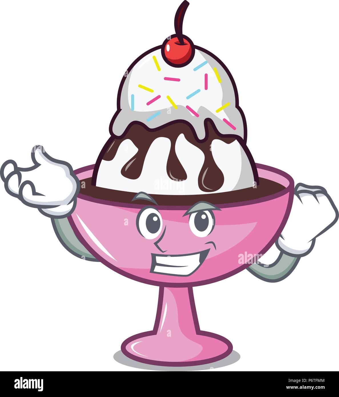 Successful ice cream sundae character cartoon Stock Vector Image & Art ...