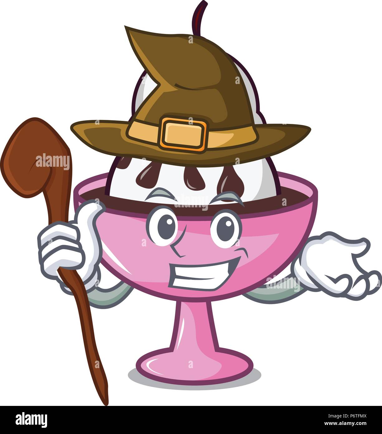 Witch ice cream sundae mascot cartoon Stock Vector Image & Art - Alamy