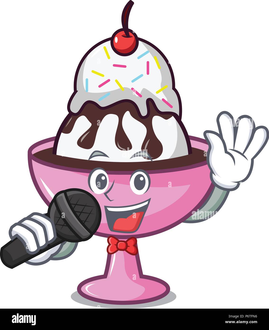 Singing ice cream sundae mascot cartoon Stock Vector Image & Art - Alamy