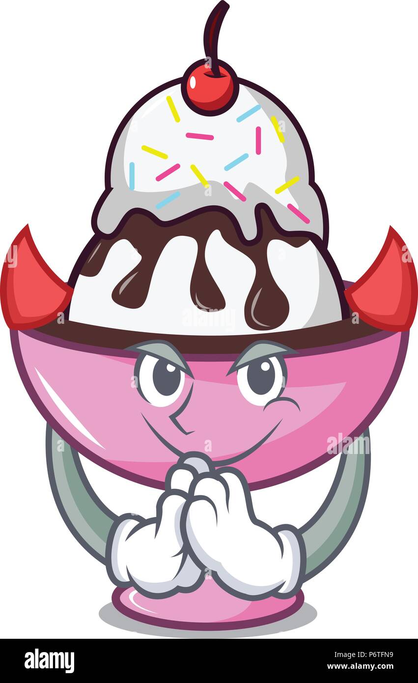 Devil ice cream sundae mascot cartoon Stock Vector Image & Art - Alamy