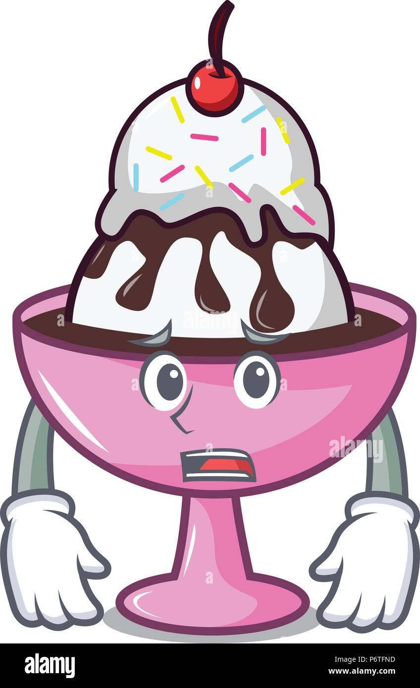 Afraid ice cream sundae mascot cartoon Stock Vector Image & Art - Alamy