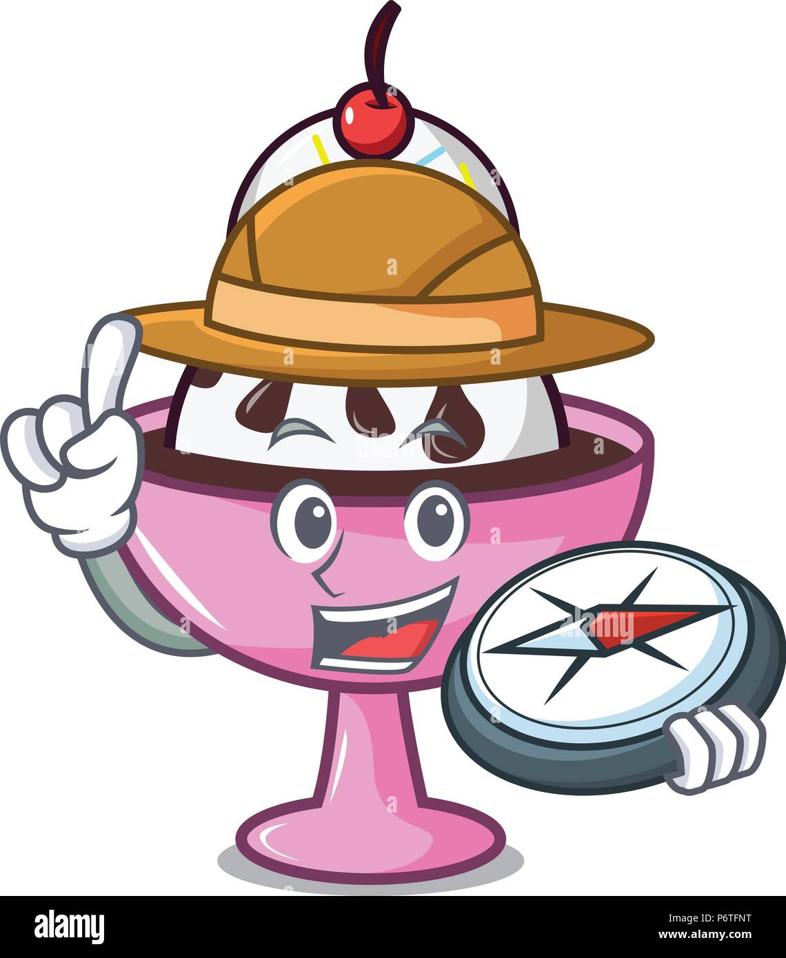 Explorer ice cream sundae mascot cartoon Stock Vector Image & Art - Alamy
