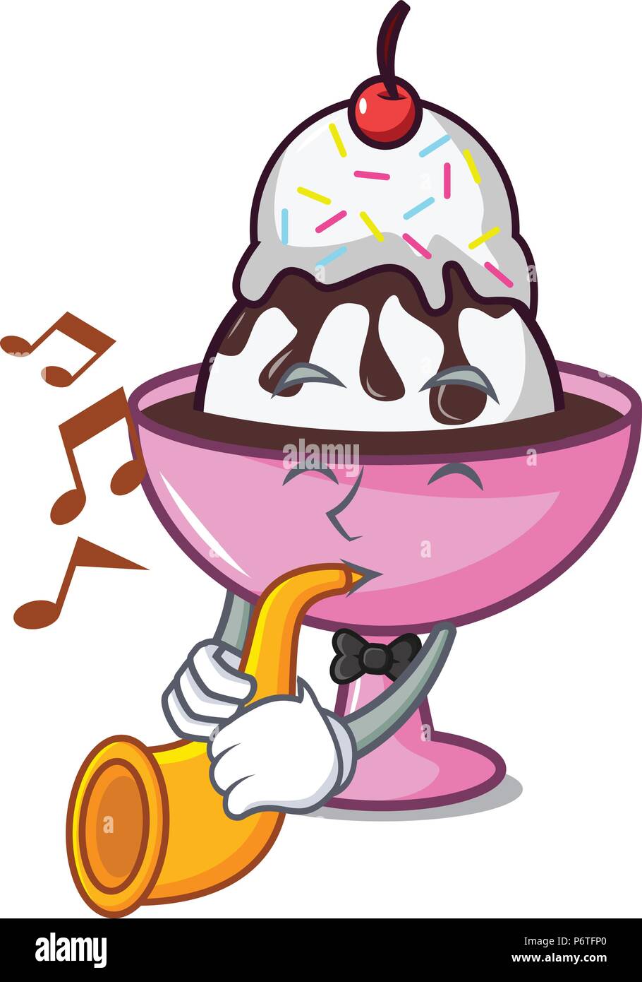 With trumpet ice cream sundae mascot cartoon Stock Vector Image & Art ...
