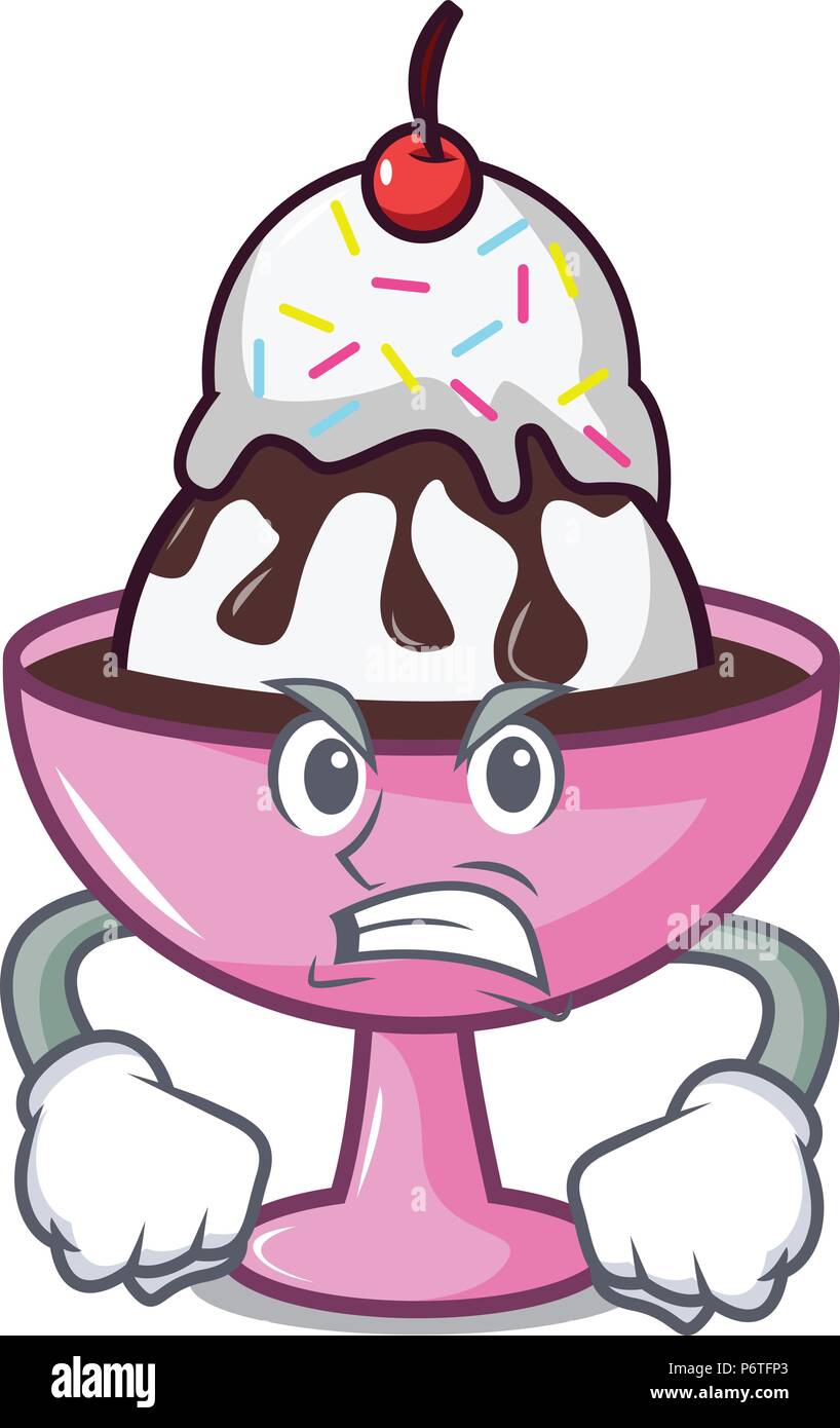 Angry ice cream sundae mascot cartoon Stock Vector Image & Art - Alamy