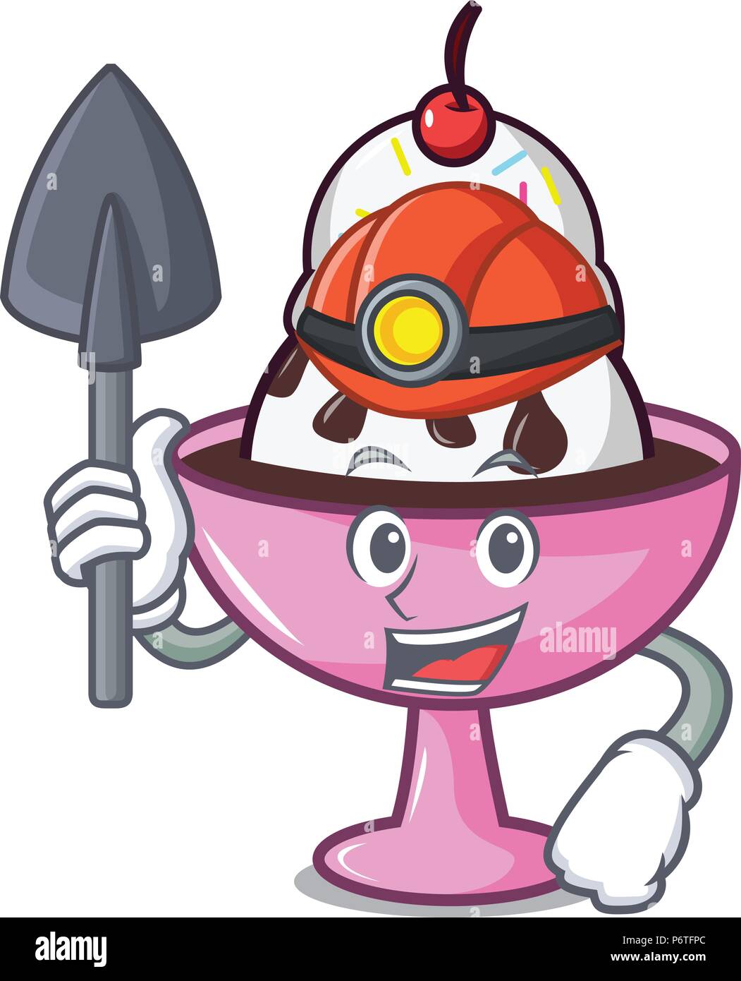 Miner ice cream sundae mascot cartoon Stock Vector Image & Art - Alamy
