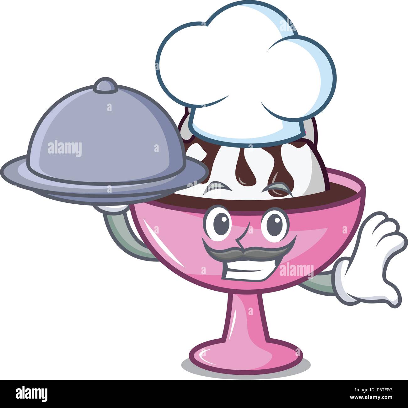 Chef with food ice cream sundae mascot cartoon Stock Vector Image & Art ...