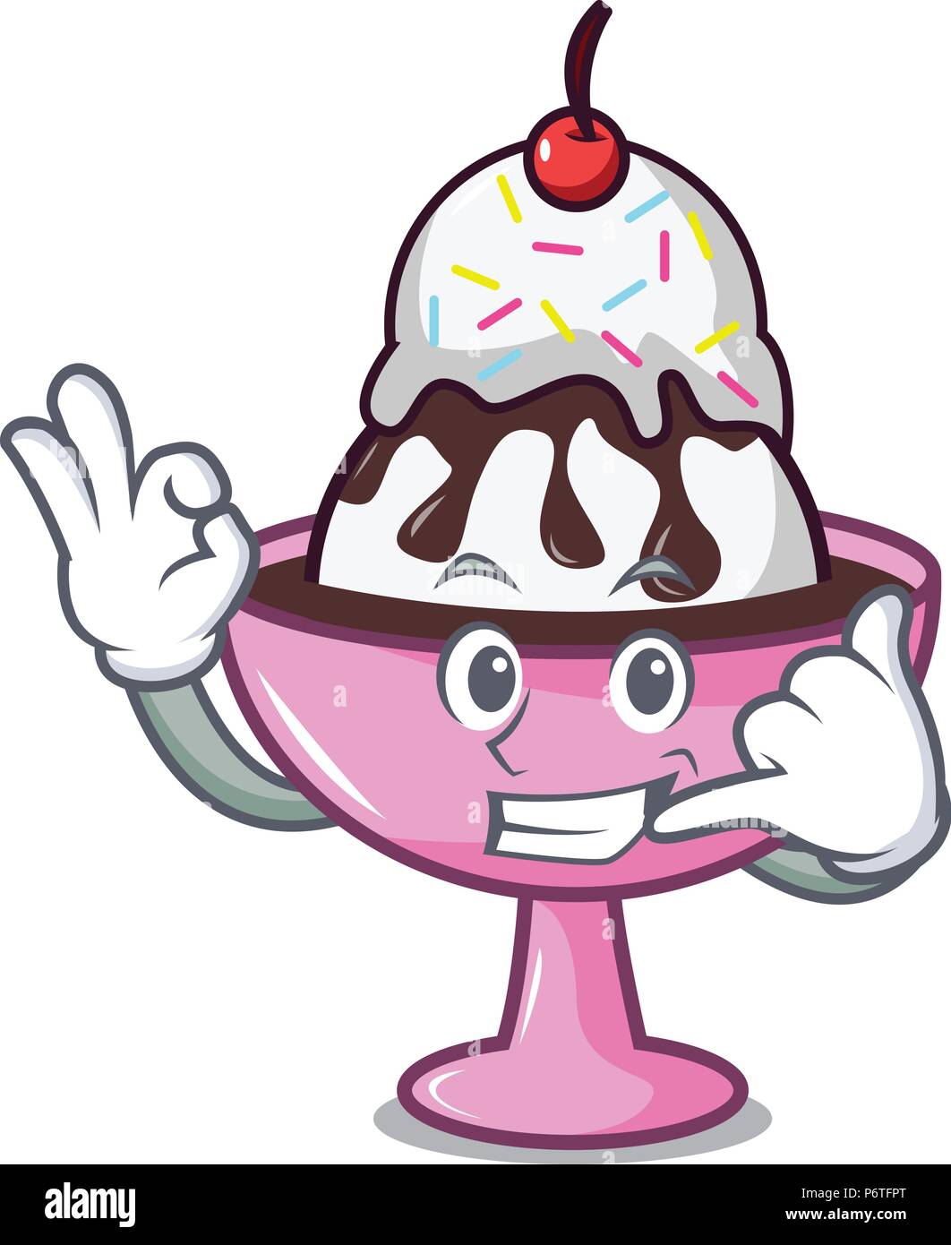 Call me ice cream sundae mascot cartoon Stock Vector Image & Art - Alamy