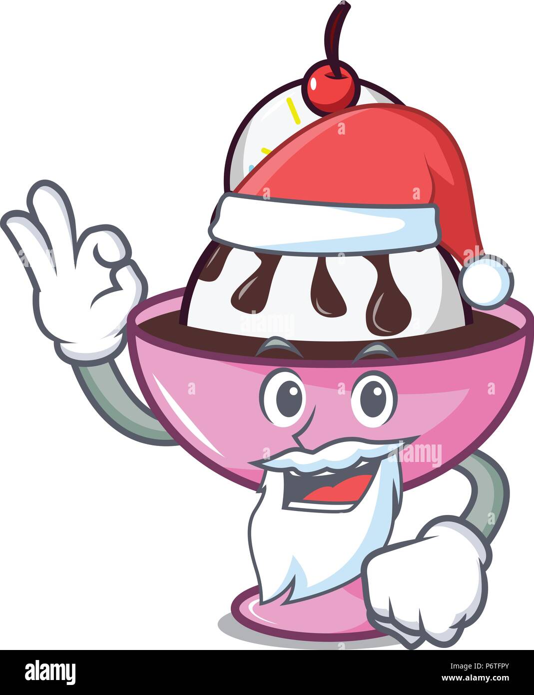 Santa ice cream sundae mascot cartoon Stock Vector Image & Art - Alamy