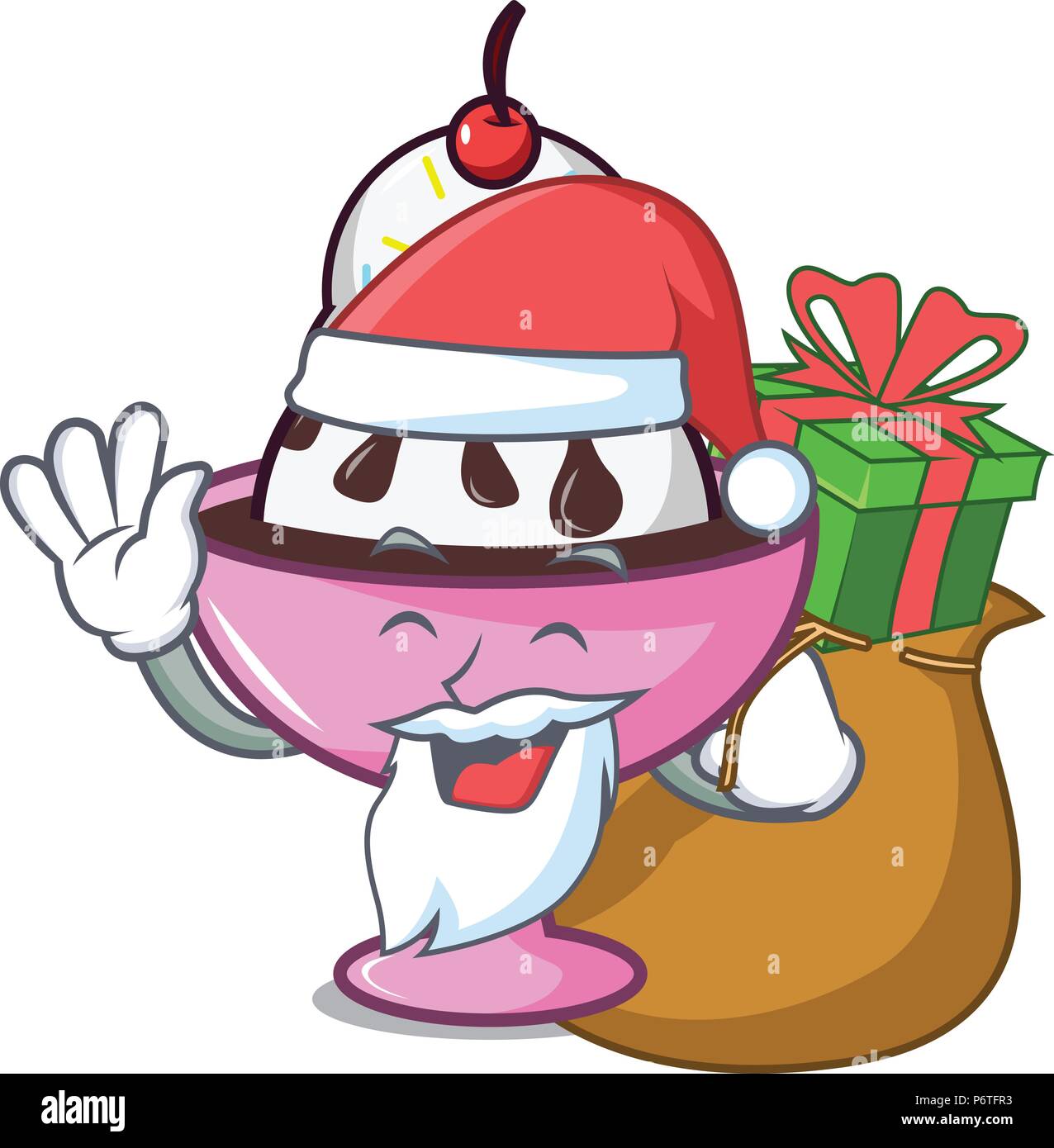Santa with gift ice cream sundae mascot cartoon Stock Vector Image ...