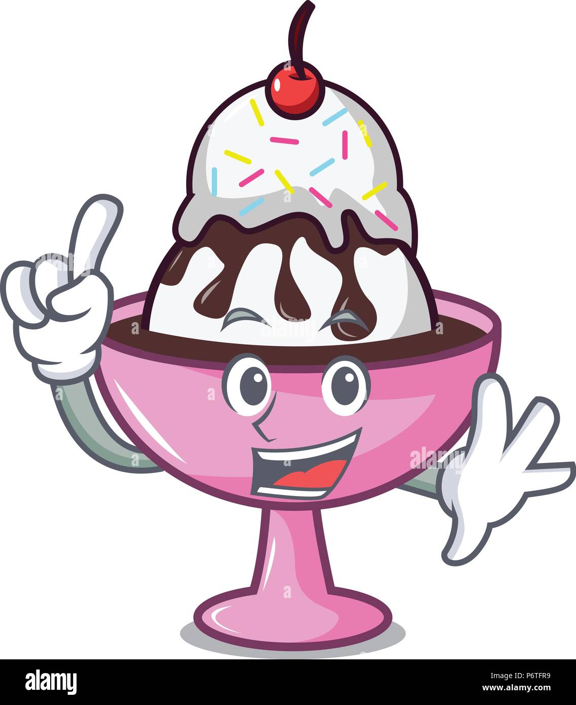Finger ice cream sundae mascot cartoon Stock Vector Image & Art - Alamy