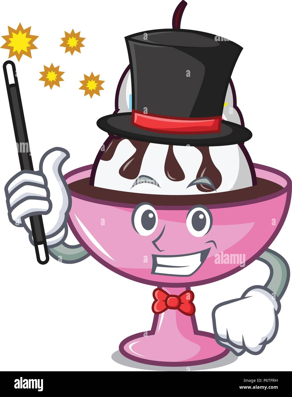 Magician ice cream sundae mascot cartoon Stock Vector Image & Art - Alamy