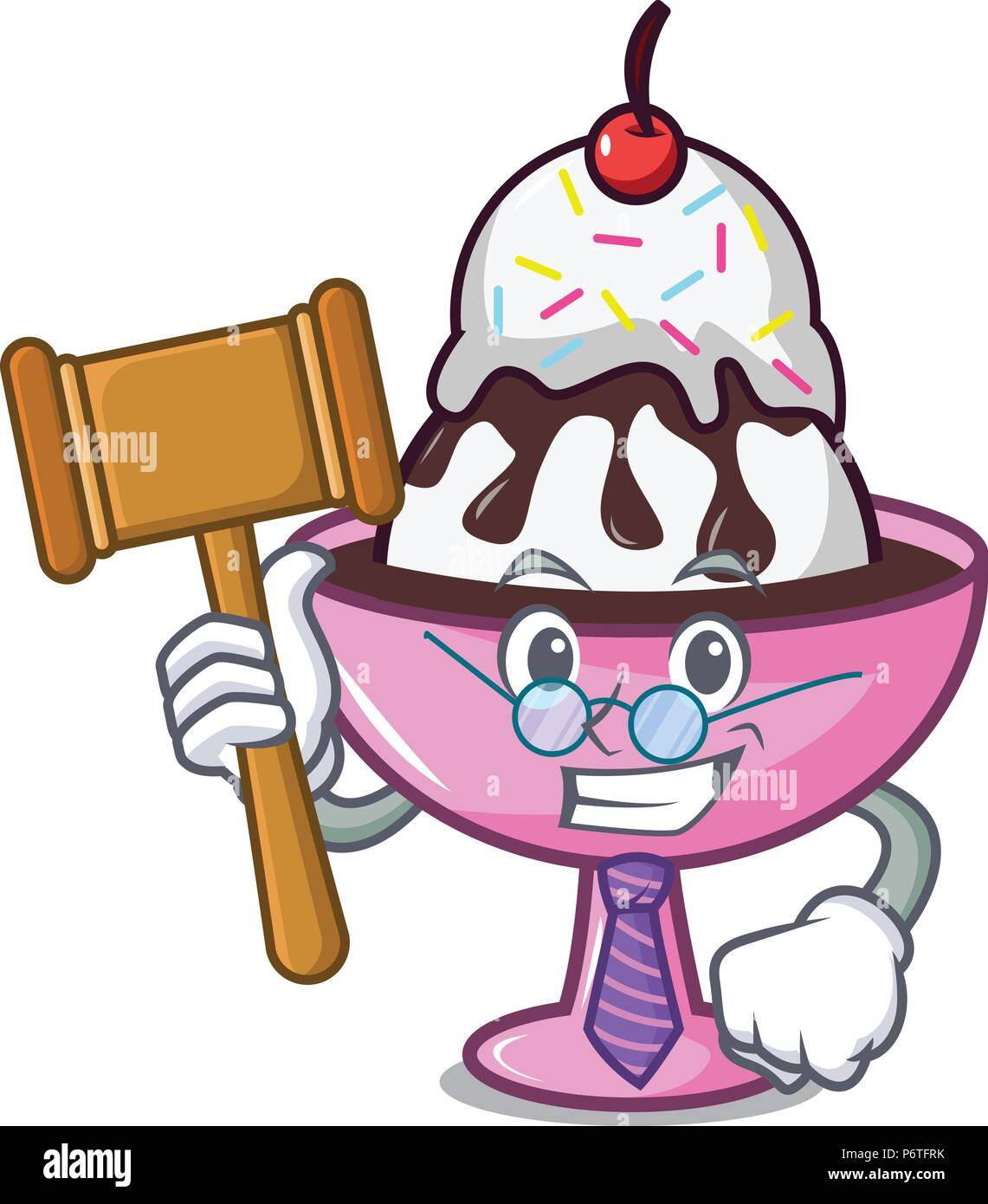 Judge ice cream sundae mascot cartoon Stock Vector Image & Art - Alamy