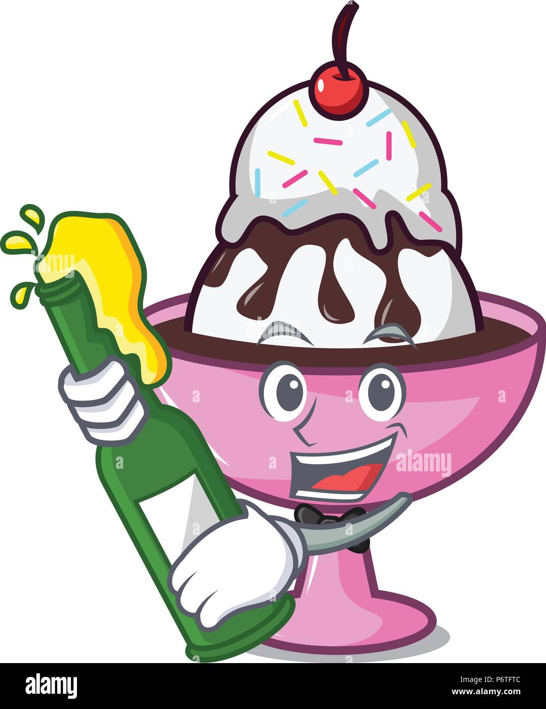 With beer ice cream sundae mascot cartoon Stock Vector Image & Art - Alamy