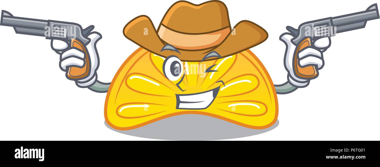 Cowboy orange jelly candy character cartoon Stock Vector Image & Art ...