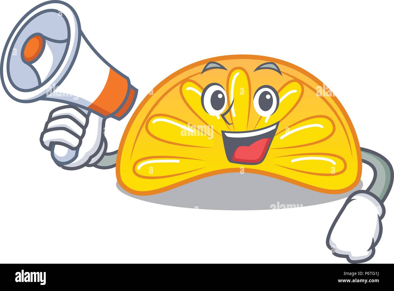 With megaphone orange jelly candy character cartoon Stock Vector Image ...