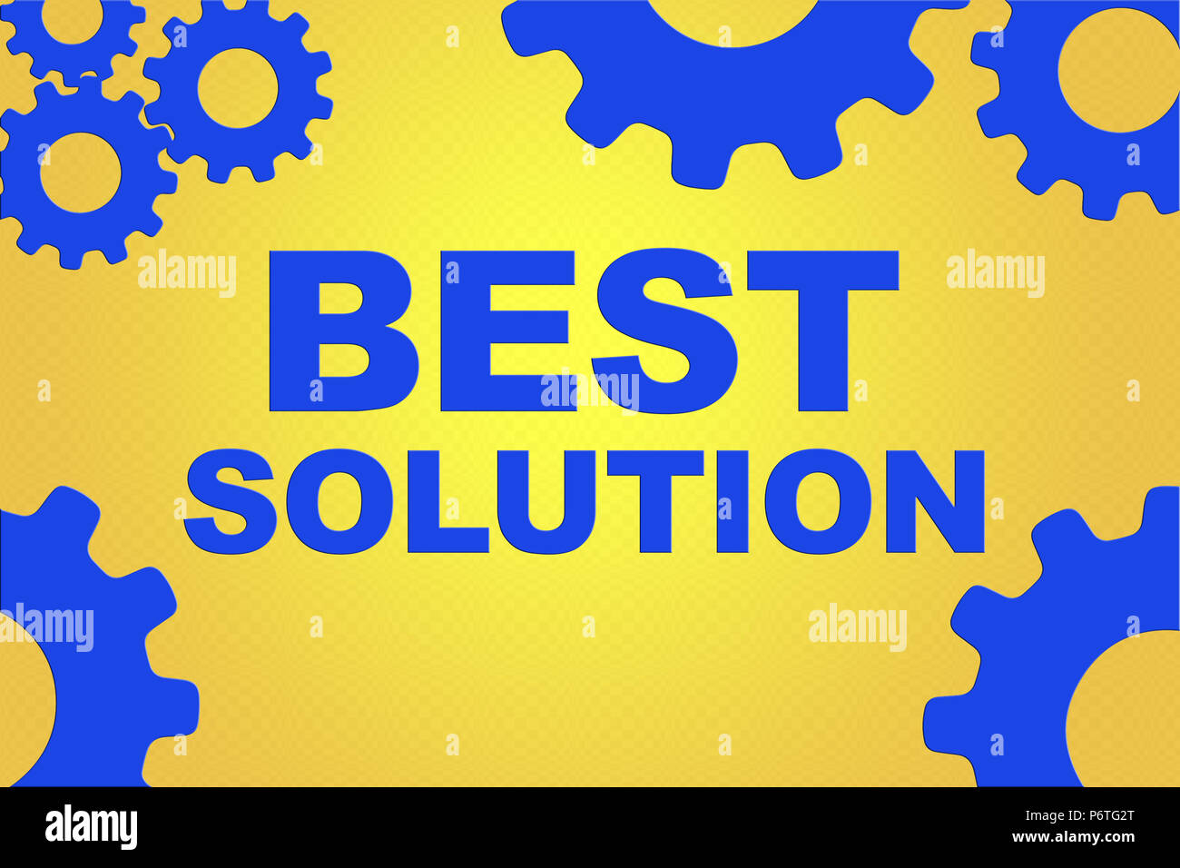 BEST SOLUTION concept sign concept illustration with blue gear wheel ...