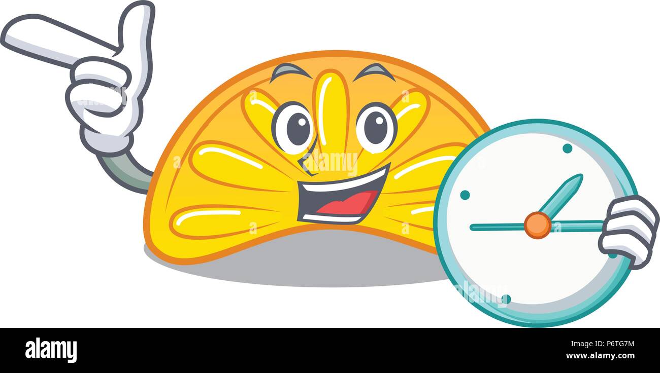 With clock orange jelly candy character cartoon Stock Vector Image ...