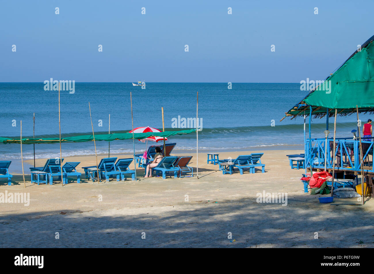 Beautiful landscape the Arabian blue Sea in Goa India Stock Photo - Alamy