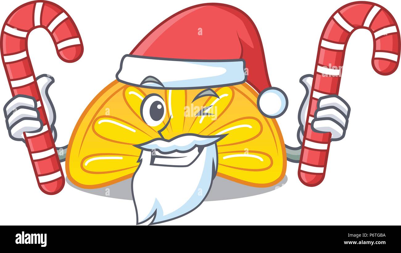 Santa with candy orange jelly candy mascot cartoon Stock Vector Image ...