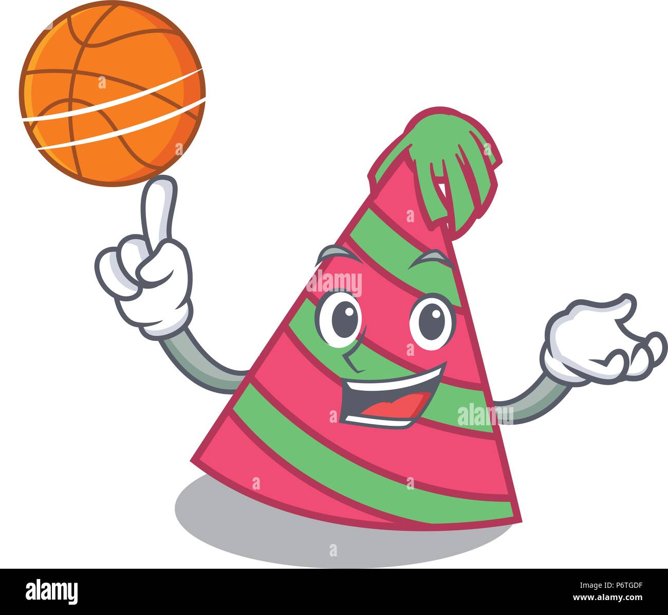 With basketball party hat character cartoon Stock Vector Image & Art ...