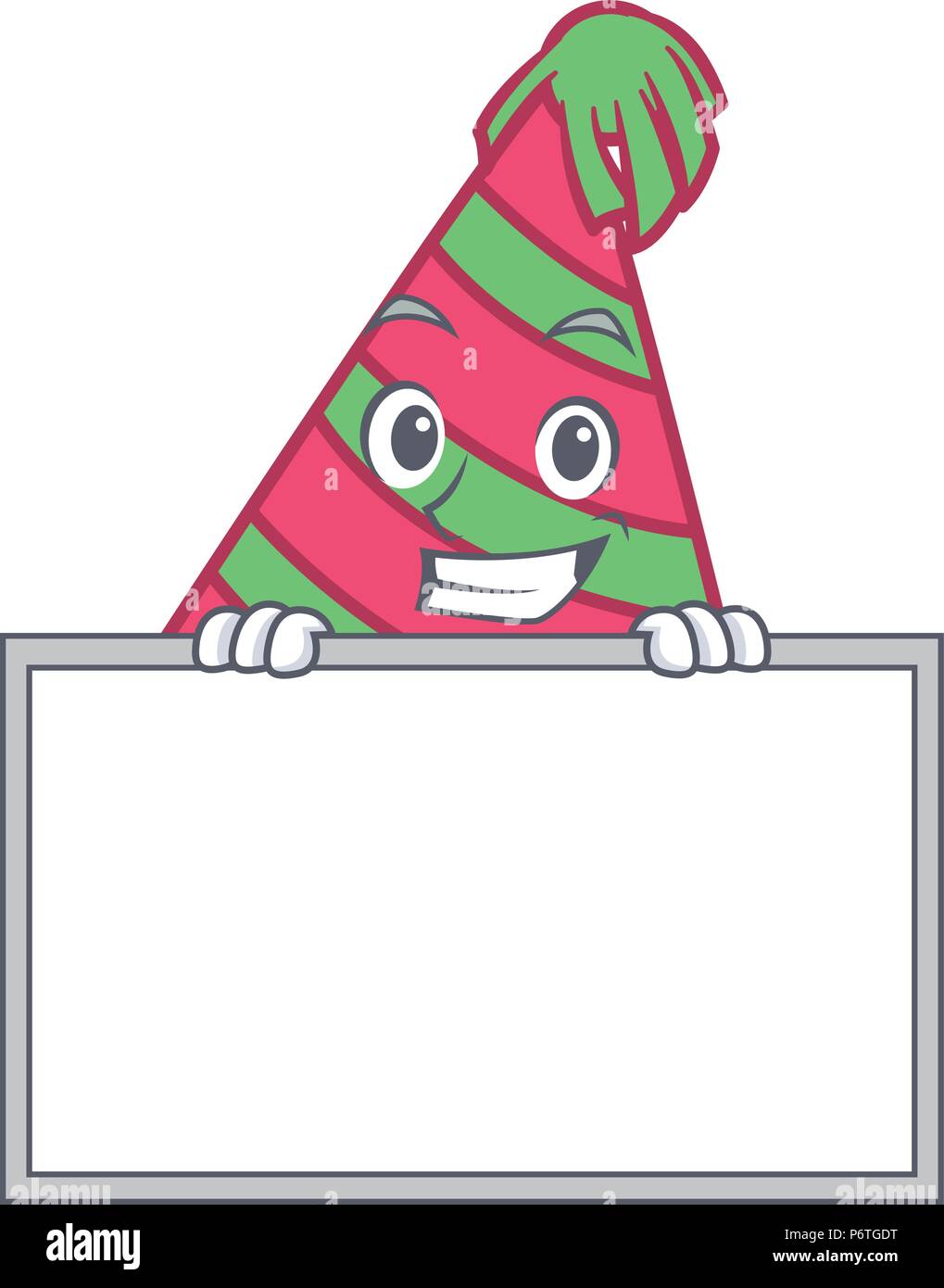 Grinning with board party hat character cartoon Stock Vector Image ...