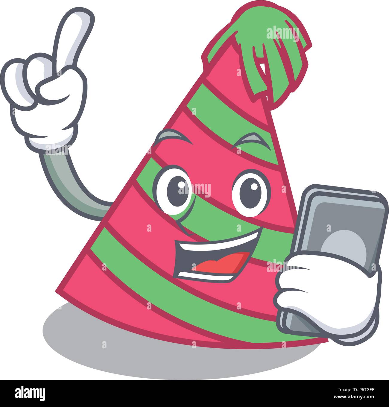 With phone party hat character cartoon Stock Vector Image & Art - Alamy