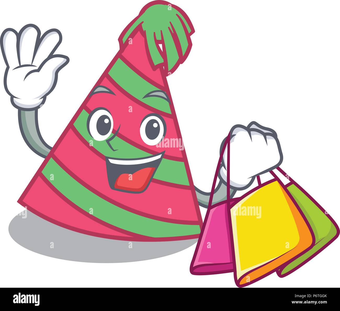 Shopping party hat character cartoon Stock Vector Image & Art - Alamy