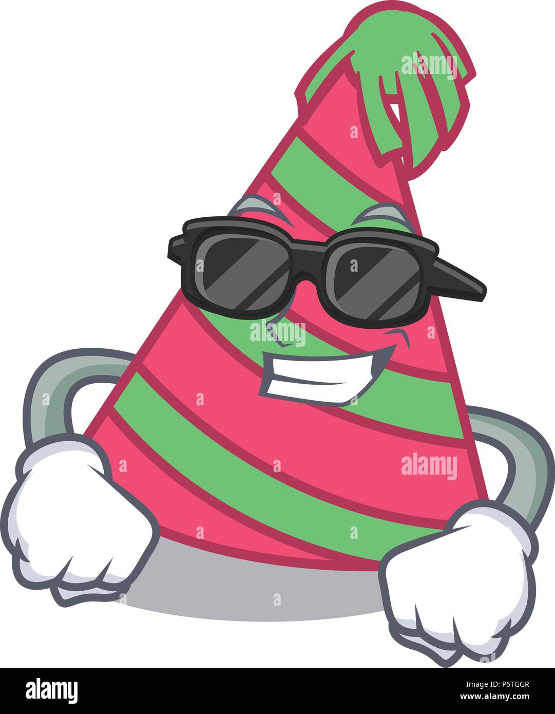 Super cool party hat character cartoon Stock Vector Image & Art - Alamy