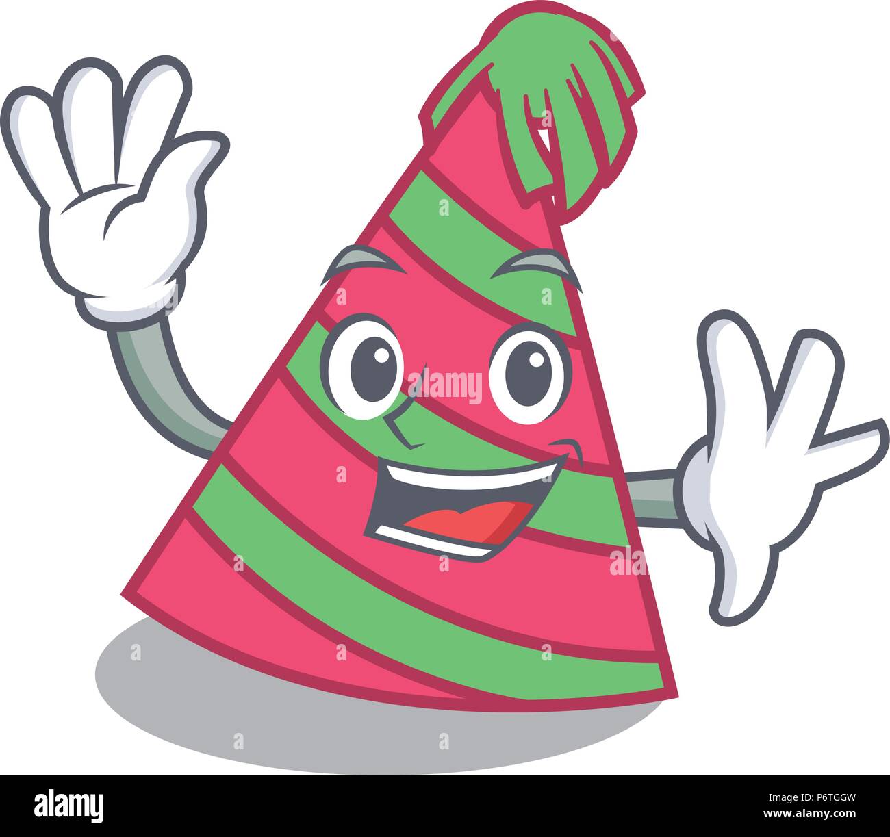 Waving party hat character cartoon Stock Vector Image & Art - Alamy