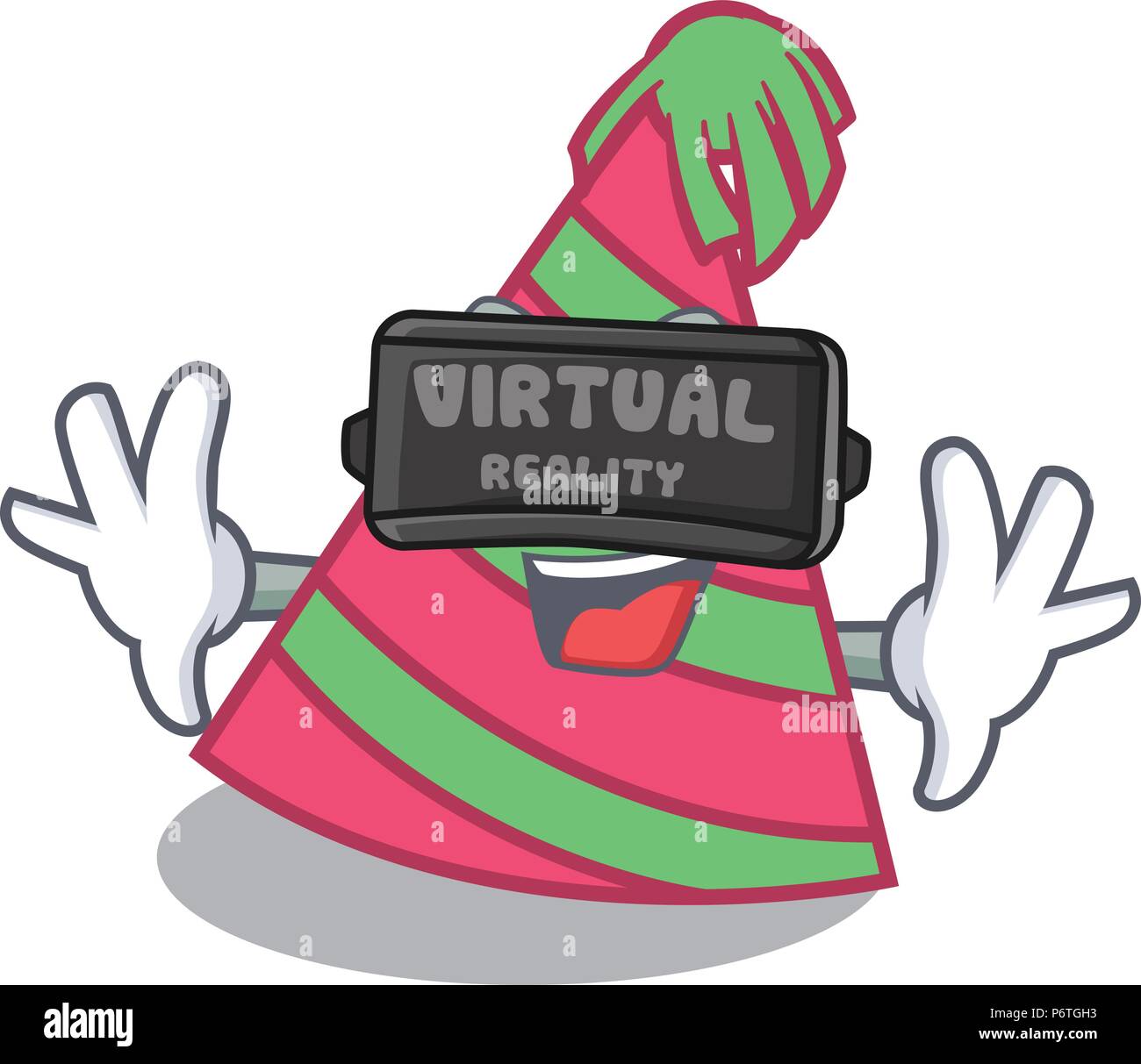 Virtual reality party hat mascot cartoon Stock Vector Image & Art - Alamy