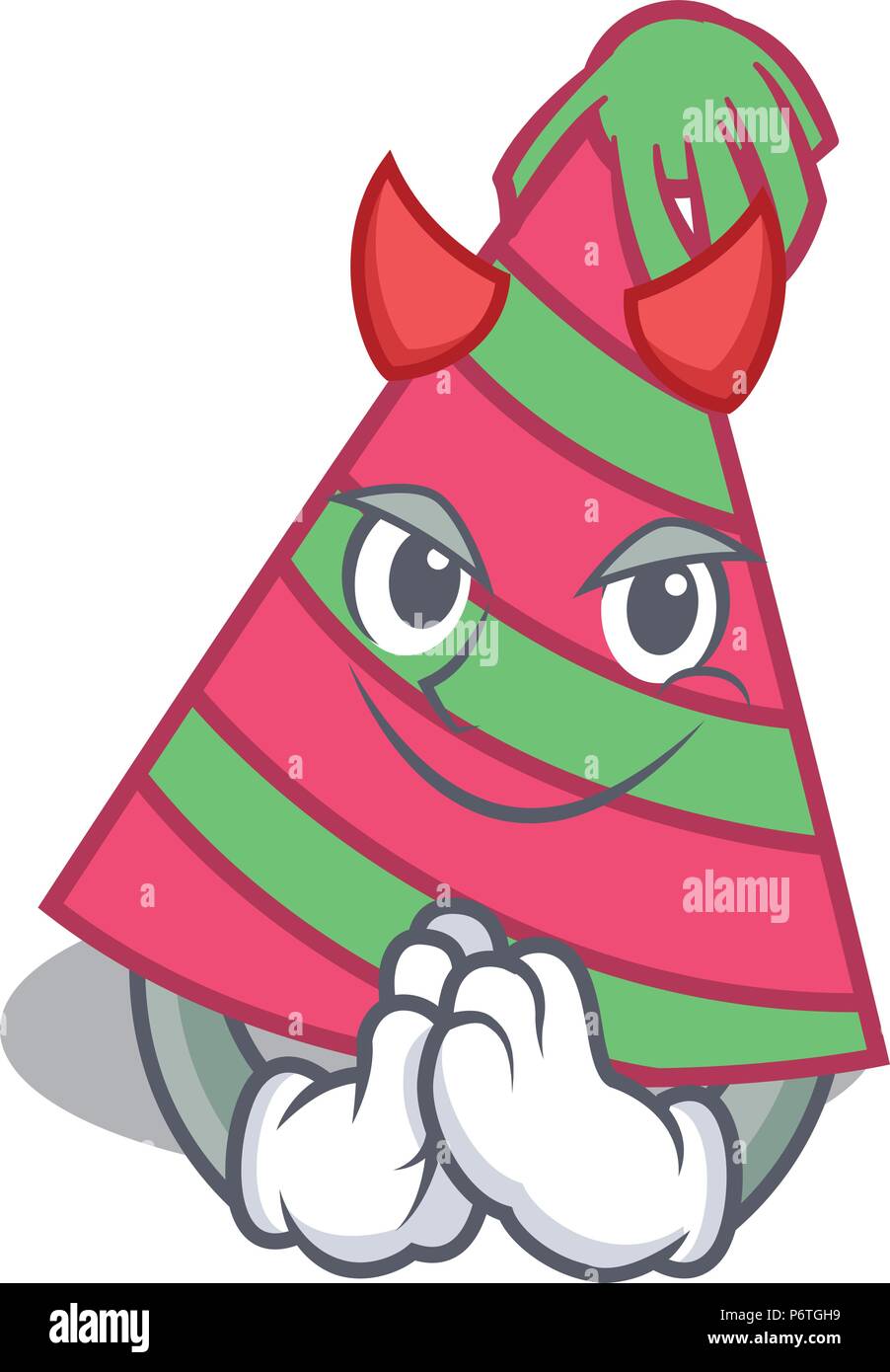 Devil party hat mascot cartoon Stock Vector Image & Art - Alamy