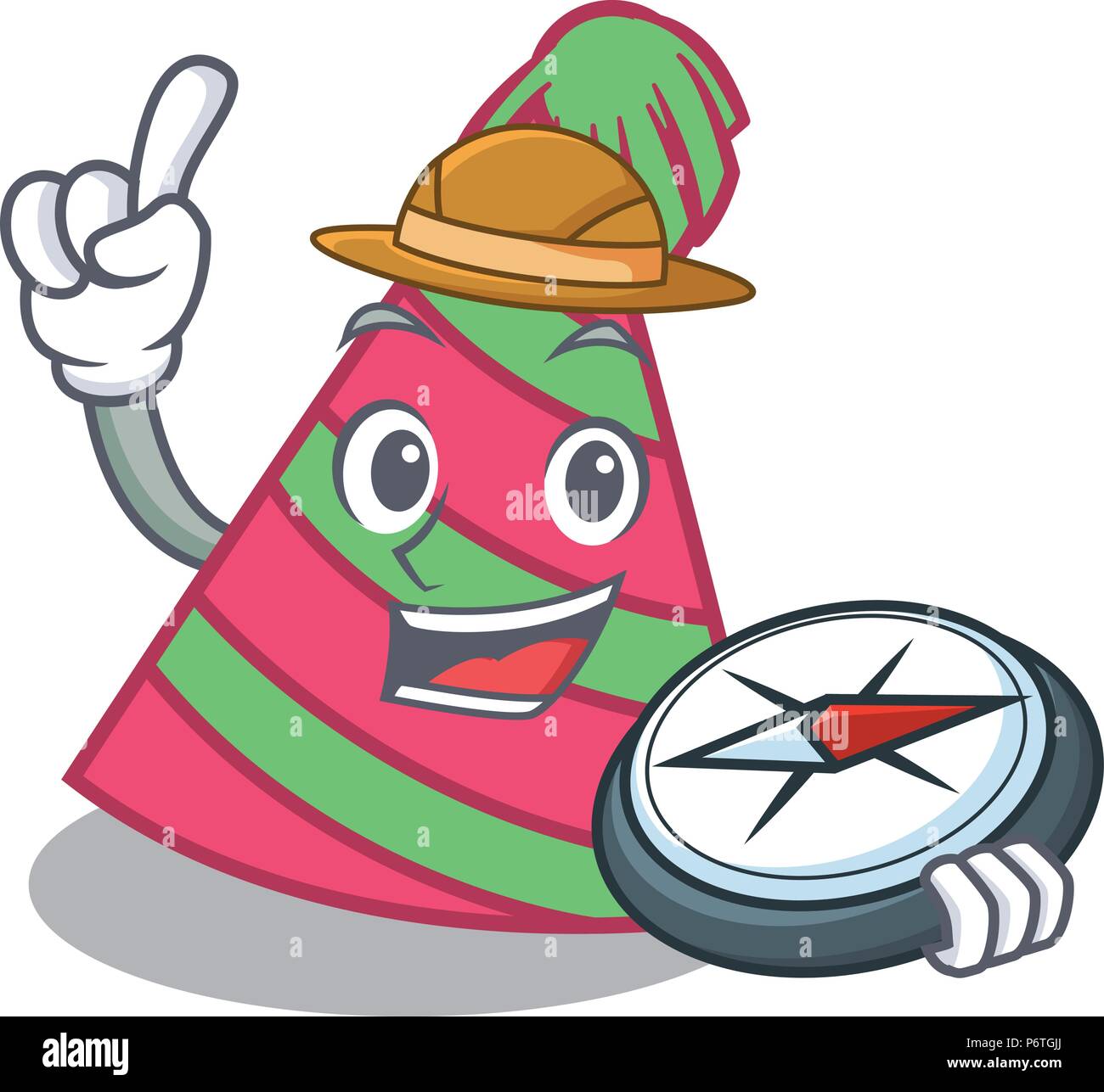 Explorer party hat mascot cartoon Stock Vector Image & Art - Alamy