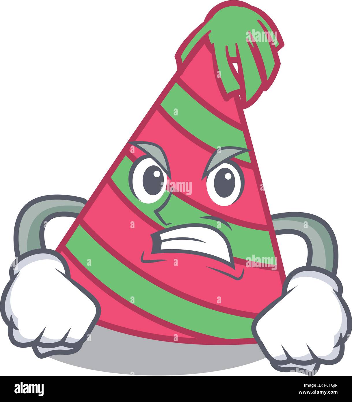 Angry party hat mascot cartoon Stock Vector Image & Art - Alamy