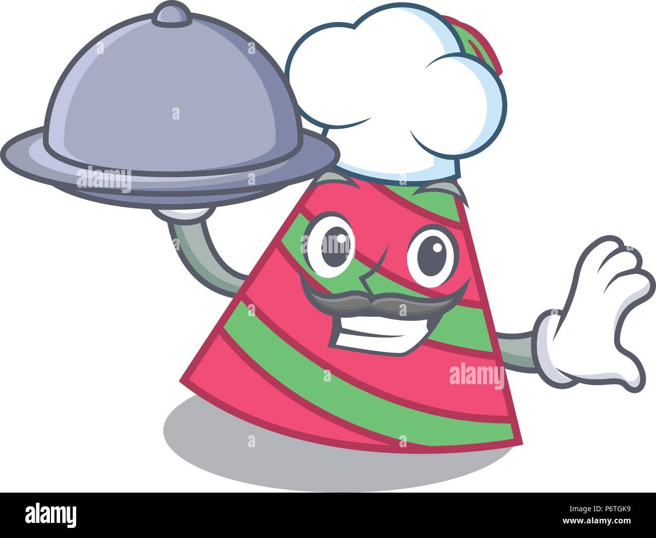 Chef with food party hat mascot cartoon Stock Vector Image & Art - Alamy