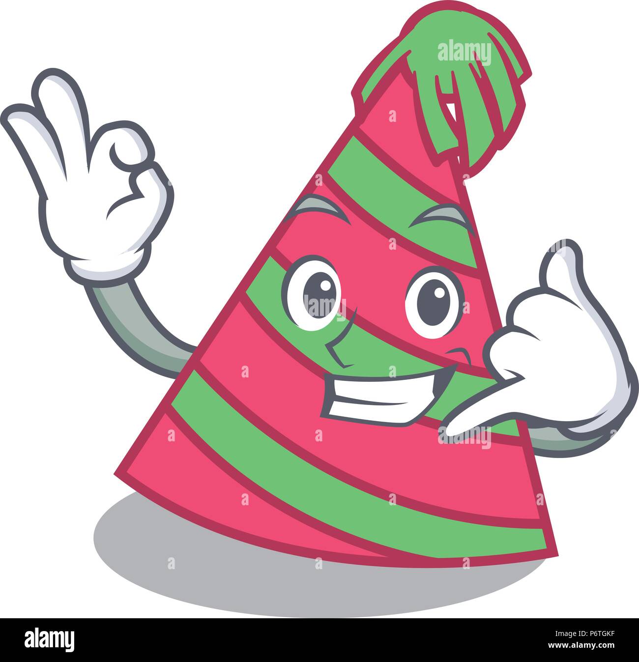 Call me party hat mascot cartoon Stock Vector Image & Art - Alamy
