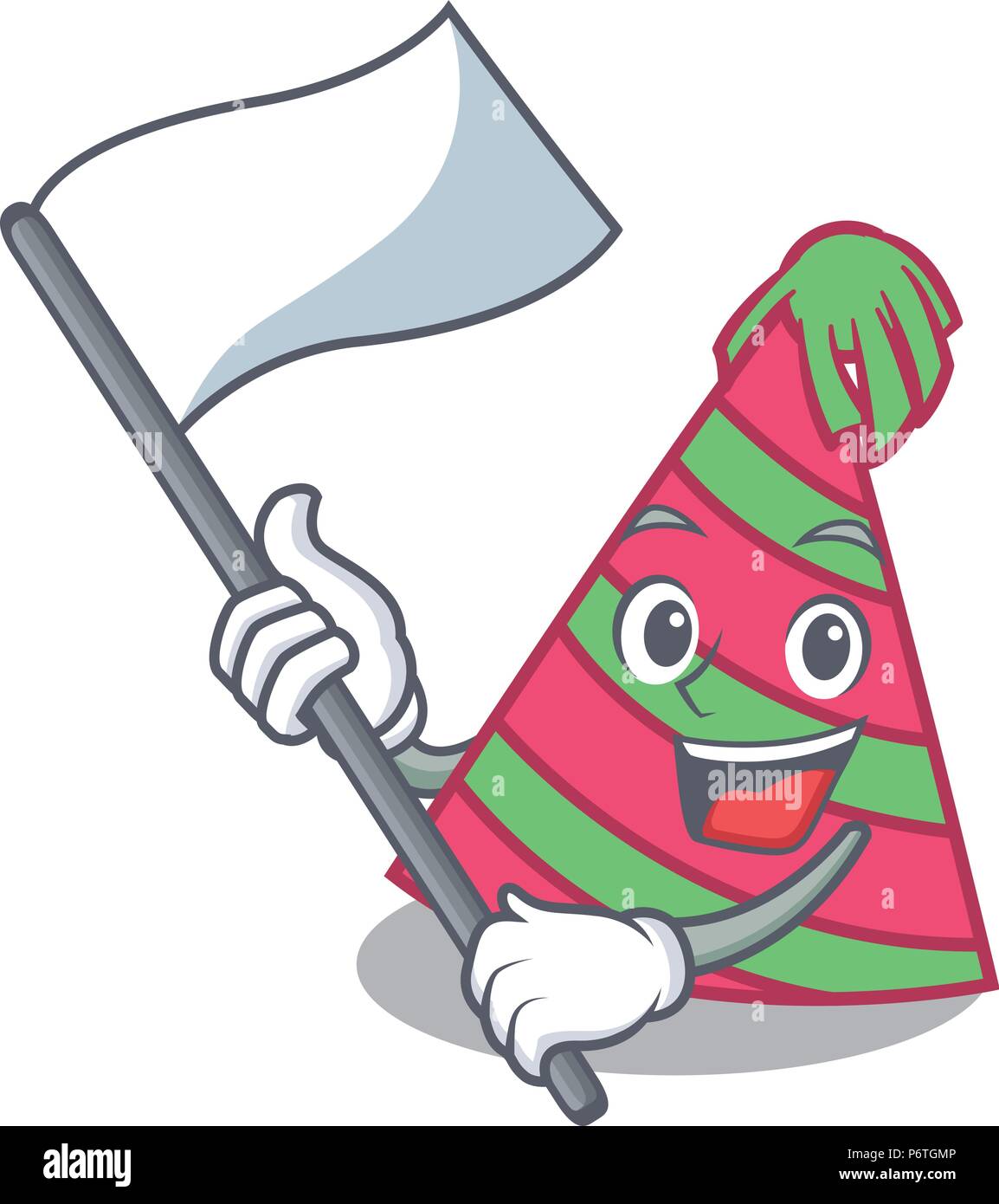 With flag party hat mascot cartoon Stock Vector Image & Art - Alamy