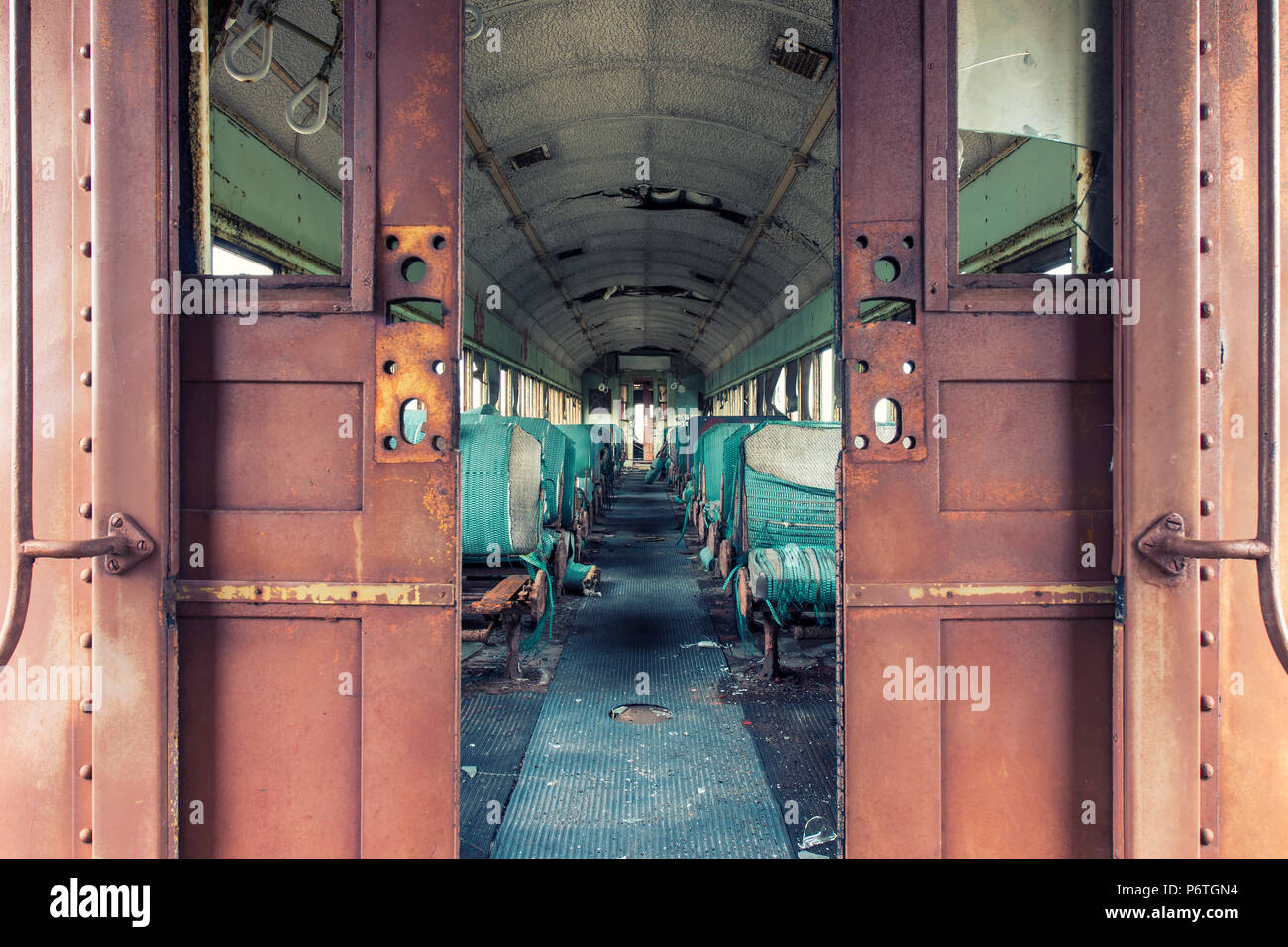 Old train passenger car abandoned hi-res stock photography and images ...