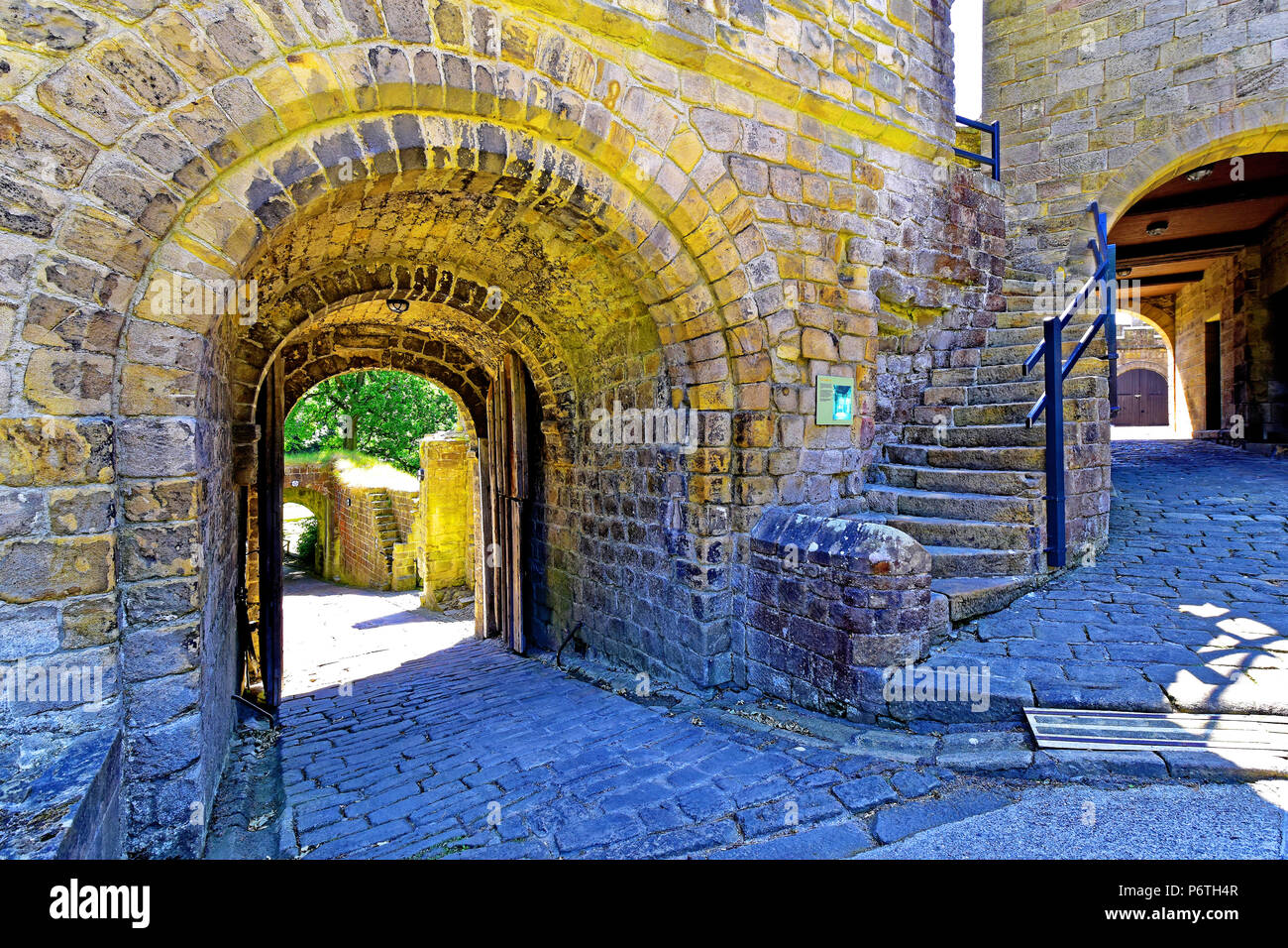 Prudhoe Castle Northumberland Gatehouse Stock Photo - Alamy