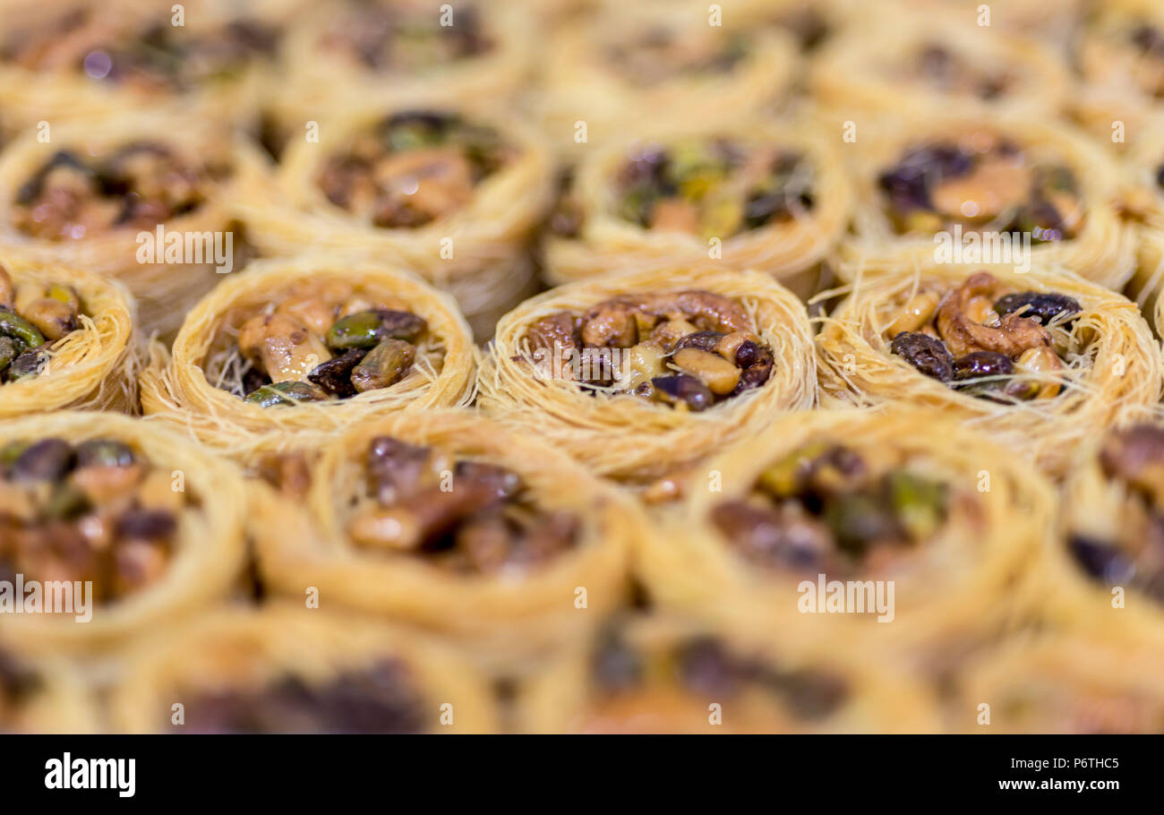 Round Baklava in market Stock Photo - Alamy