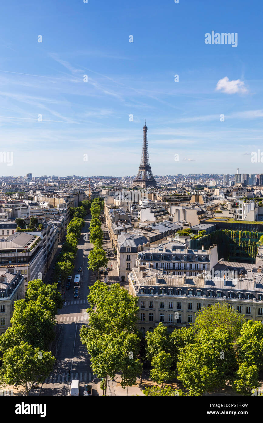 Eiffel Tower from the Arc de Triomphe, Paris, France Stock Photo - Alamy