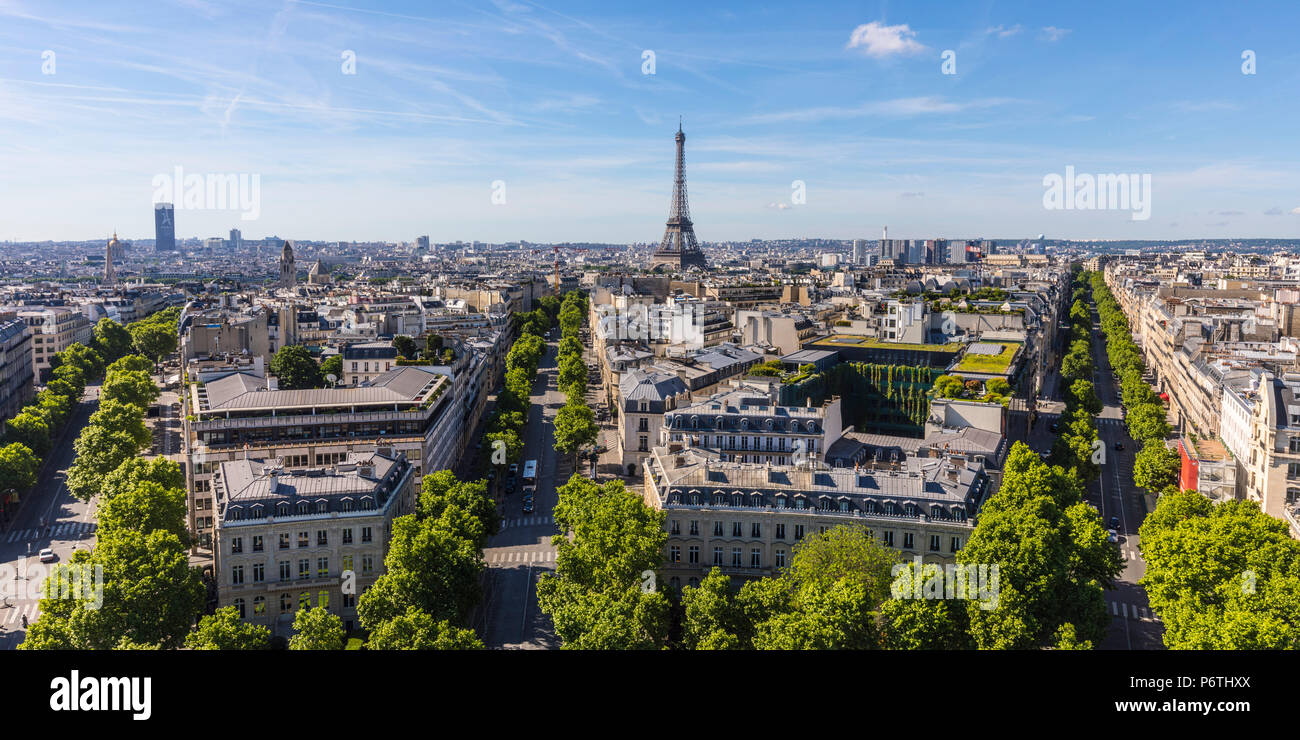 Eiffel Tower from the Arc de Triomphe, Paris, France Stock Photo - Alamy