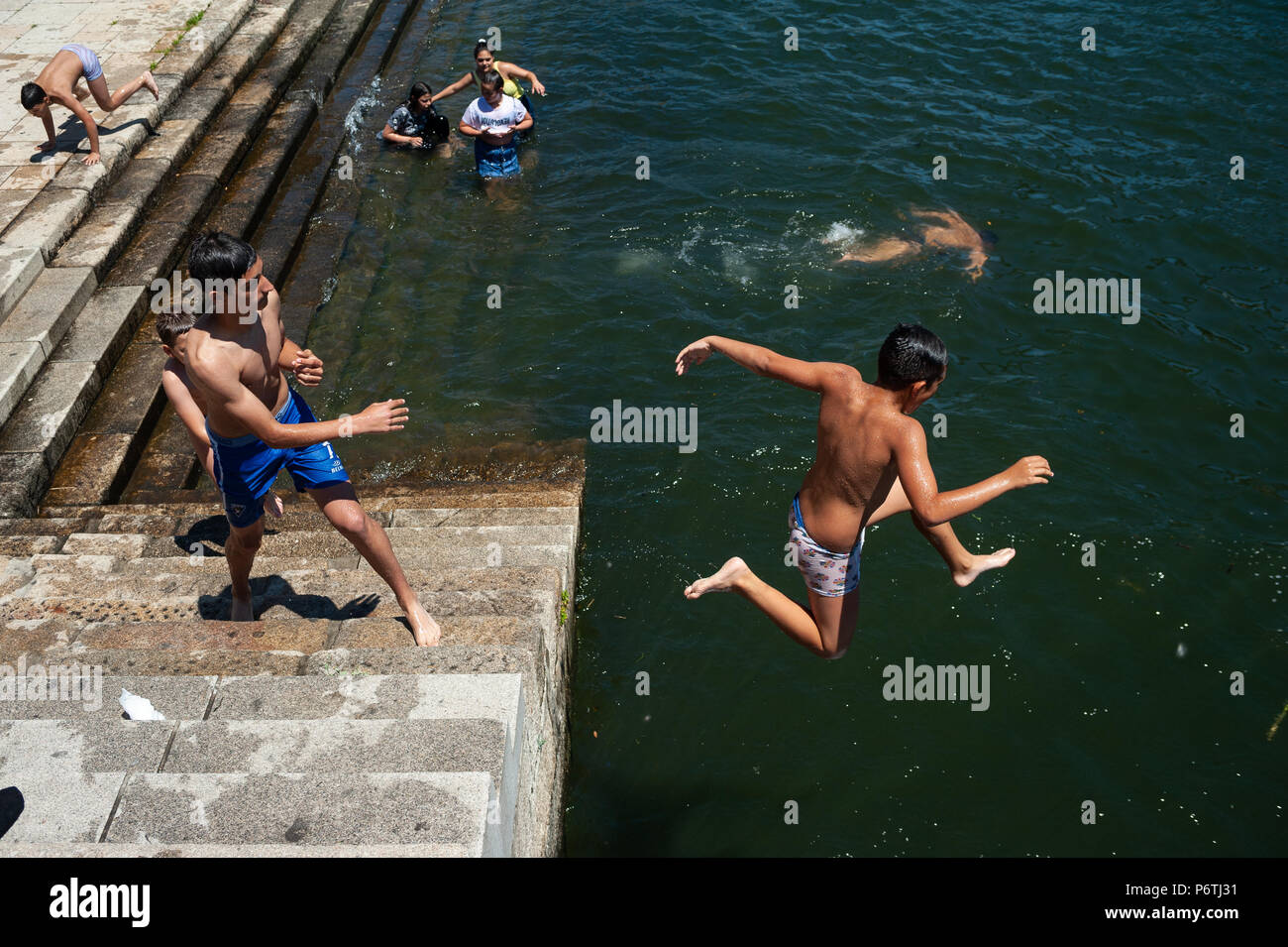 Boy Diving Into River High Resolution Stock Photography and Images - Alamy