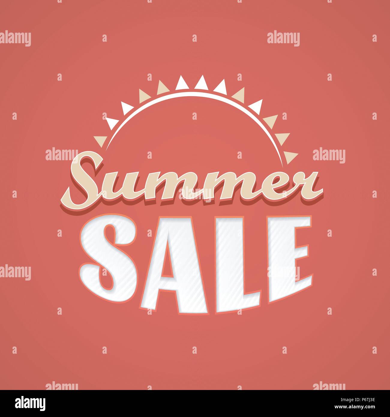 Summer Sale lettering Design Template with icon of abstract sun ...