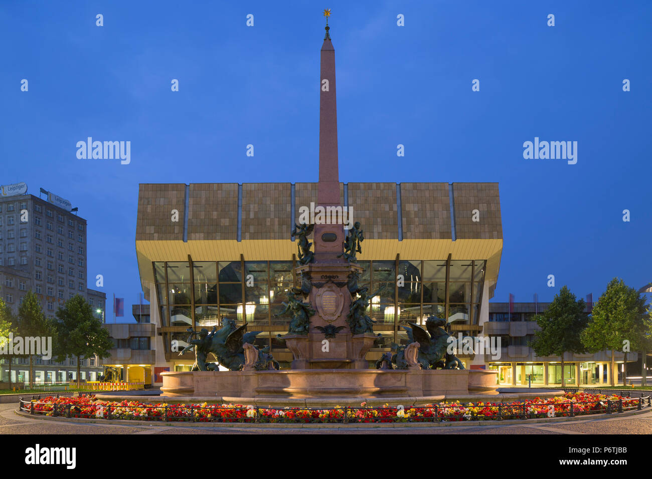 Neues Gewandhaus concert hall in Augustusplatz at dawn, Leipzig, Saxony ...