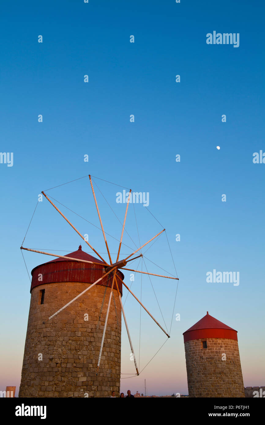 Rhodes town windmills hi-res stock photography and images - Alamy