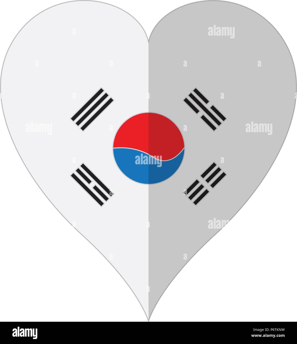 Isolated flag of South Korea on a heart shape Stock Vector Image & Art ...
