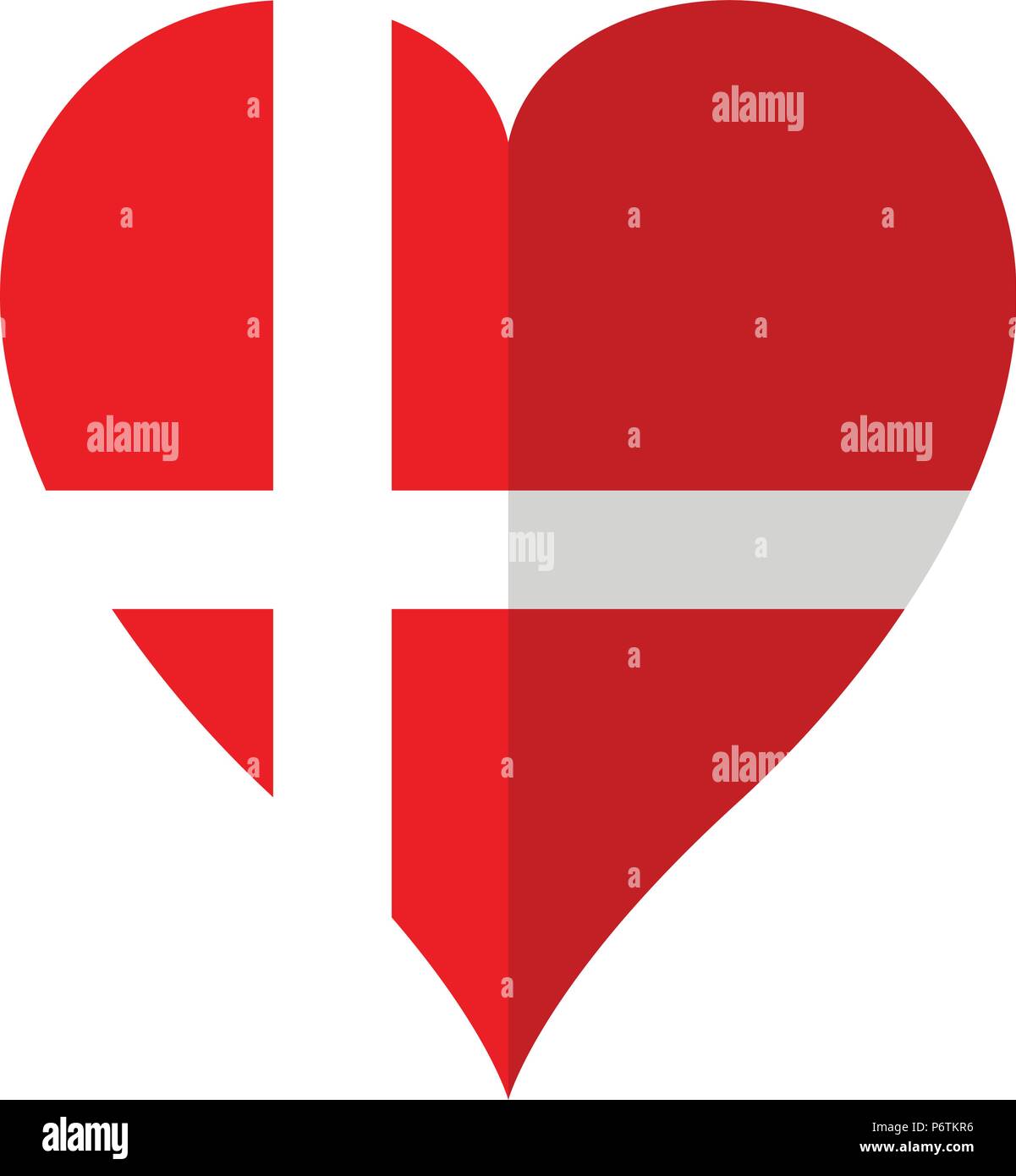Isolated flag of Denmark on a heart shape Stock Vector Image & Art - Alamy