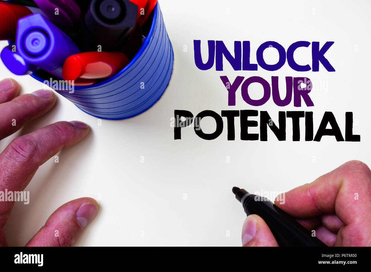Writing note showing Unlock Your Potential. Business photo showcasing ...
